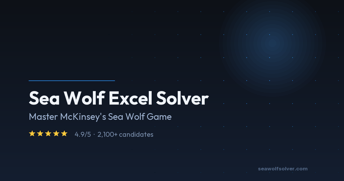 Sea Wolf Excel Solver - Practice McKinsey Solve Assessment